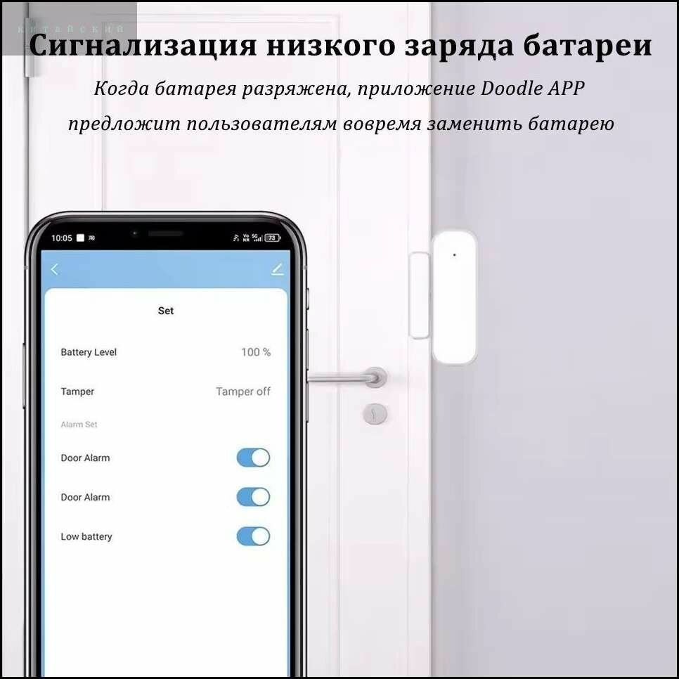 Умный датчик дверей и окон Zigbee Tuya 2,4 ГГц работает с Alexa Google Assistant