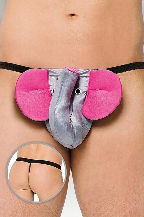 Мужские игровые соблазнительные стринги «Слоник» S/L с декоративными ушками