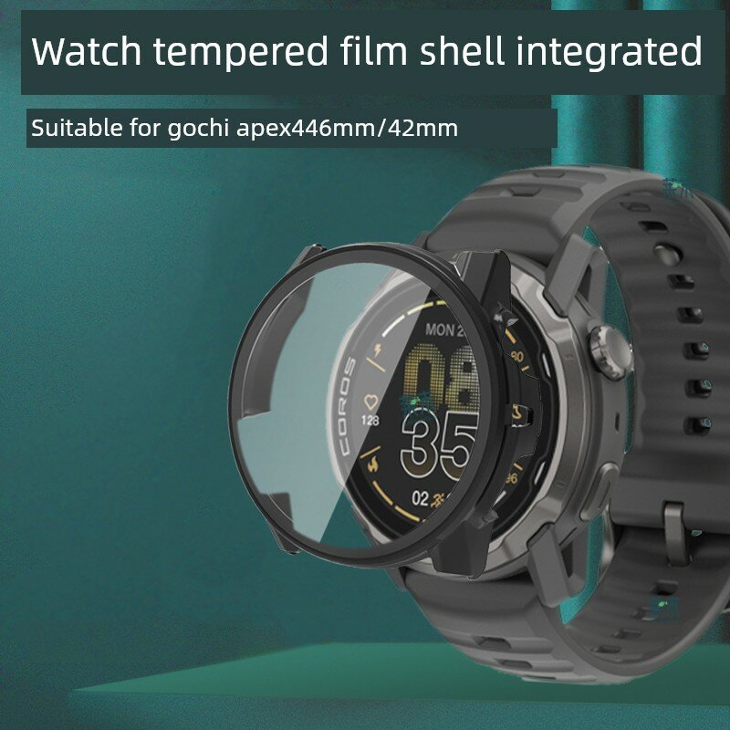Корпус для умных часов COROS APEX4 42 мм, черный с встроенным закаленным стеклом и защитой от пыли