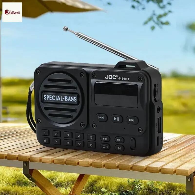 Магнитола Портативное FM-радио со светодиодным дисплеем, Цифровой радиомагнитофон, Динамик Bluetooth 5.4, черный, белый