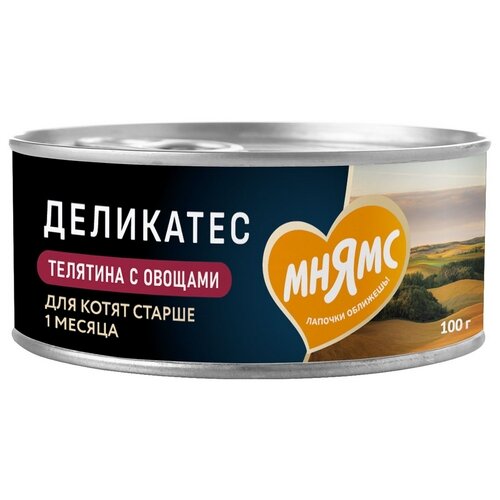С овощами мнямс delicatesse влажный корм консервы для котят паштет по-бельгийски телятина (цена за упаковку) 100г х 16шт