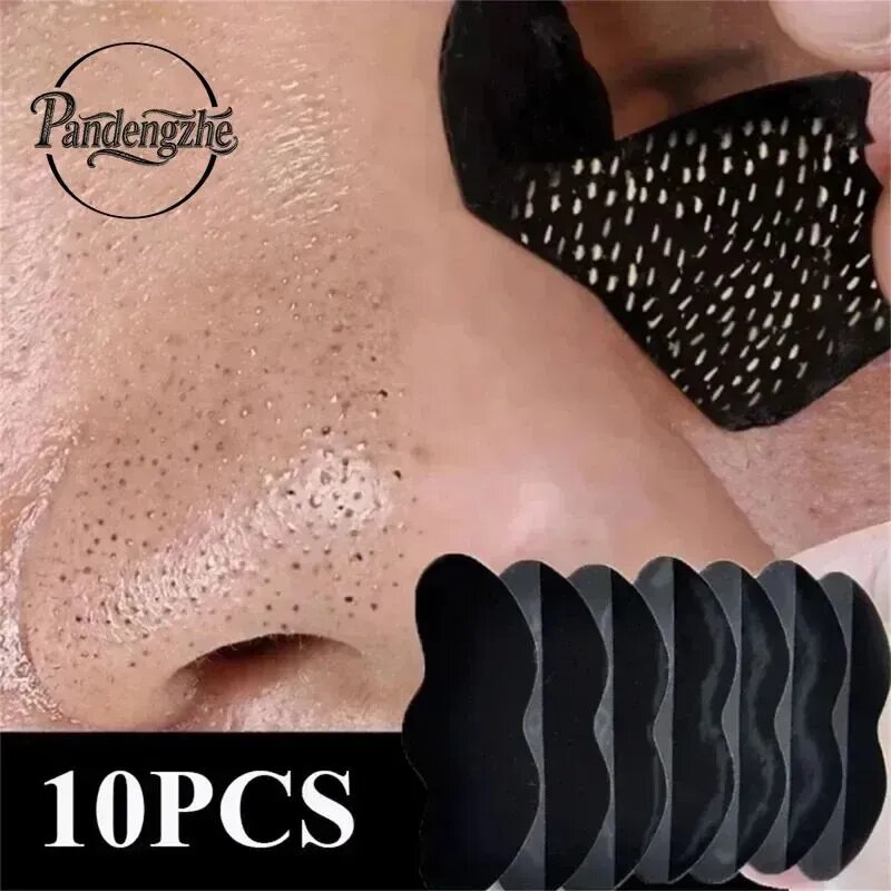 Очищает нос от прыщей, удаляет угри, уменьшает размер пор, глубокое очищение, нежные полоски для носа 10 шт.