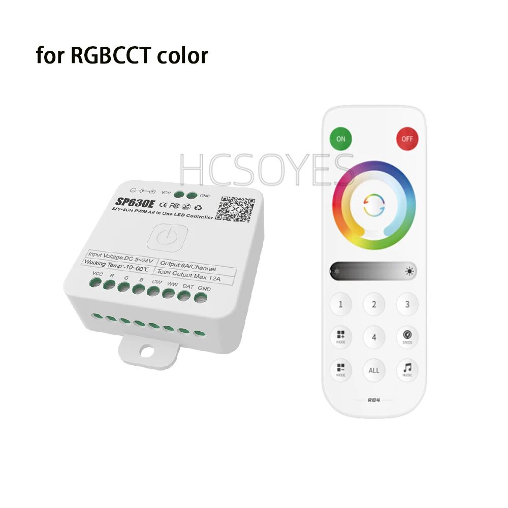 HCSOYES SP630E RGB CCT контроллер с пультом RB4