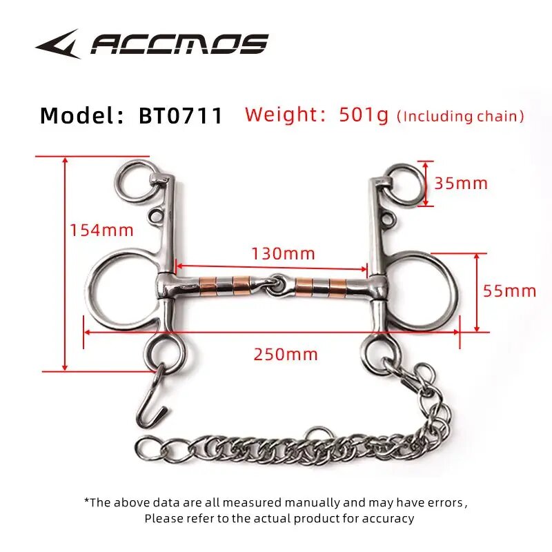 Кляп для лошади Accmos BT0711, 130mm, нержавеющая сталь