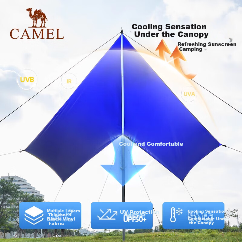 CAMEL шестиугольная палатка с бабочкой из черного геля для солнцезащиты для кемпинга и пикника Цвет：Красная