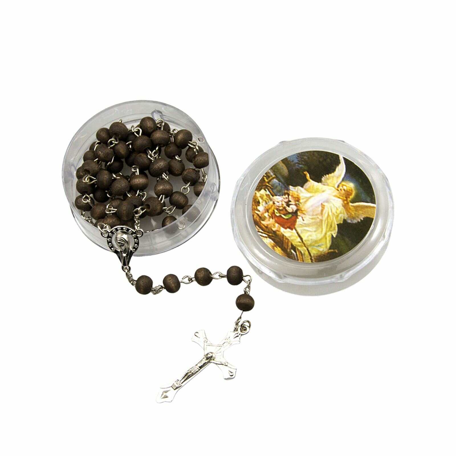 Религиозное ожерелье с крестом и ароматными бусинами четок в подарочной коробке для католиков