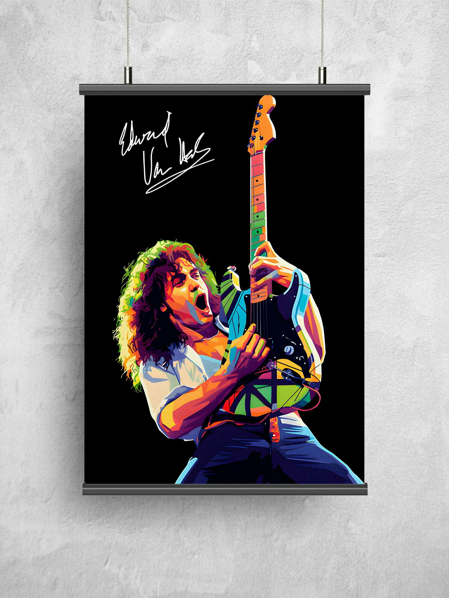 Постер интерьерный "Eddie Van Halen" 30х42см плакат А3 без рамки