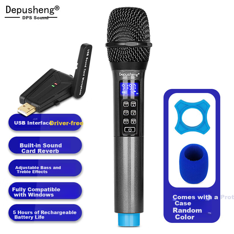 Depusheng W3 USB беспроводной микрофон для компьютера, стриминга, видеоконференций и онлайн-уроков с шумоподавлением