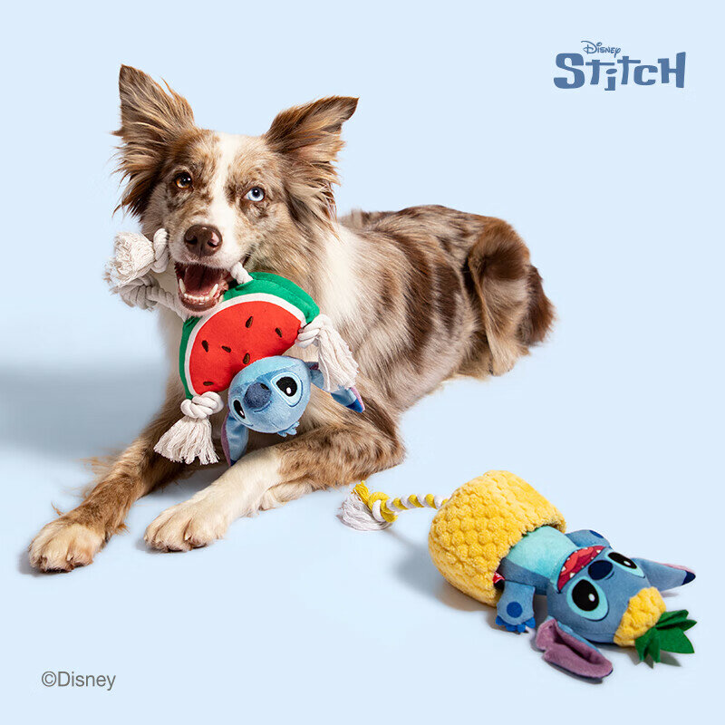 GiGwi Cool Watermelon Stitch Собачья игрушка с ароматом арбуза - Интерактивный узловой тягач с звуковой бумагой