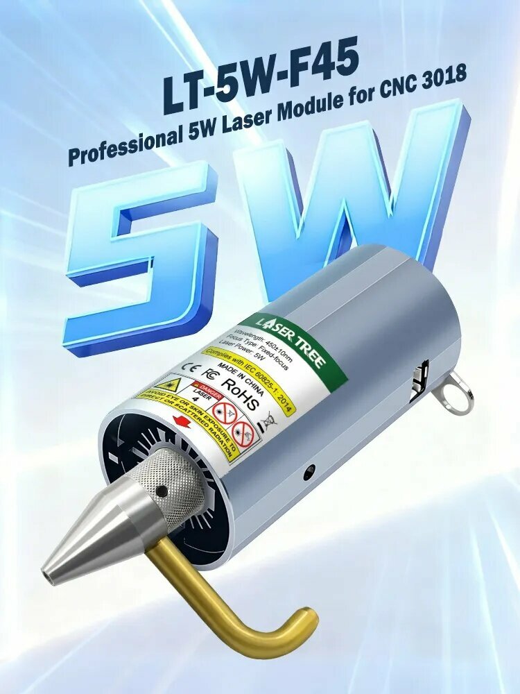 Laser Tree лазерный модуль мощностью 5 Вт с фиксированным фокусом для гравировального станка CNC3018