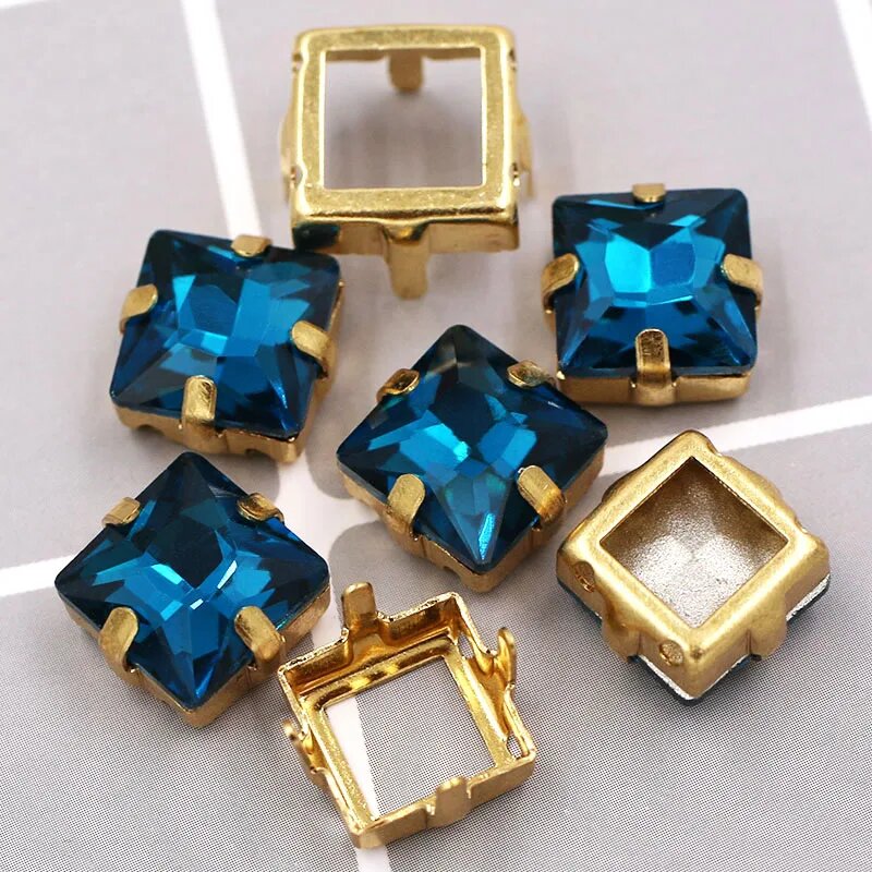 Кристаллы K9 синий 10mm, Peacock blue