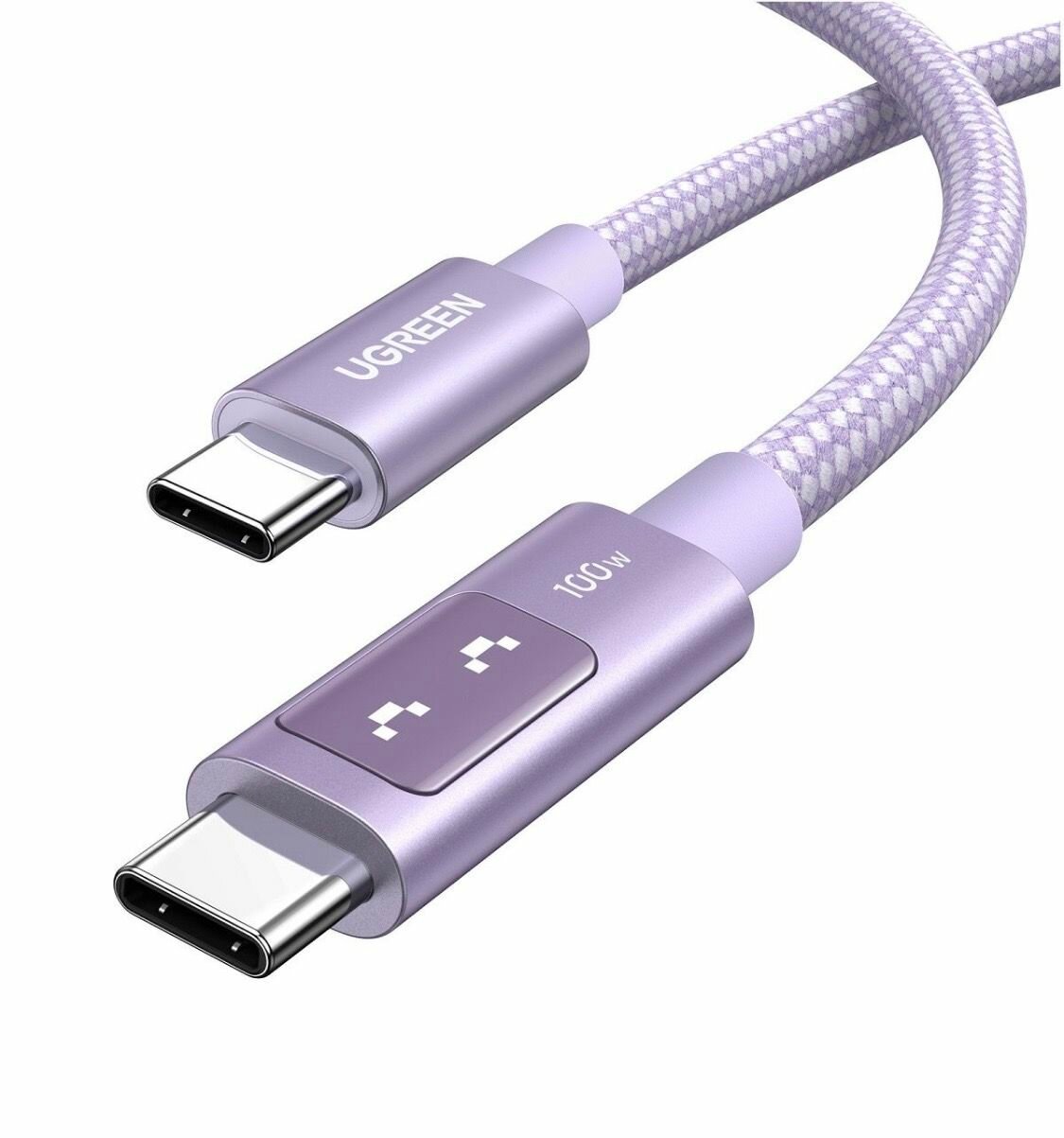 Кабель UGREEN серия UNO, USB-C - USB-C, 100 Вт, 2 м, Пурпурный