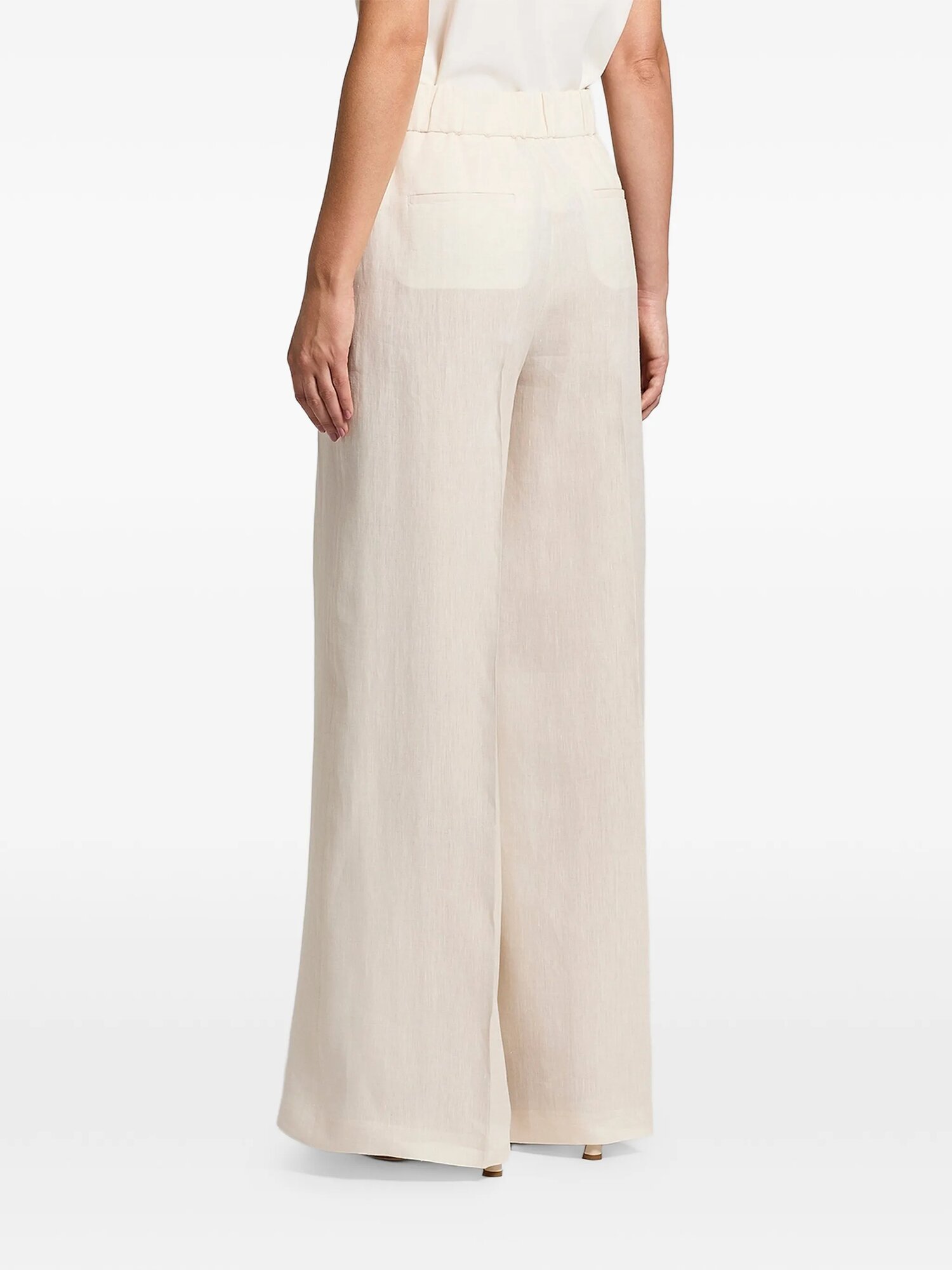Брюки PESERICO Pleated trousers, размер 36, бежевый/белый — фото 1