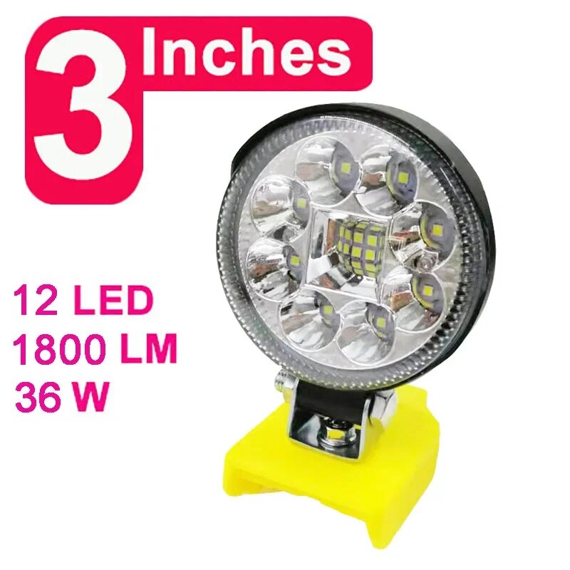 Автомобильные светодиодные рабочие фонари, фонарики, электрический фонарик, прожектор для Dewalt 10,8 В, 12 В, литий-ионный аккумулятор DCB120 DCB121 DCB125