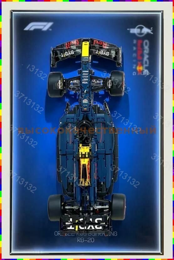 Постер Red Bull F1 в рамке с настенным креплением Type A и крючком для подвески готовый декор без подсветки