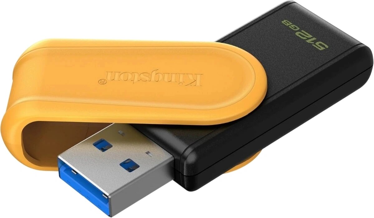 Флешка USB Kingston DataTraveler Exodia S (DTXS/512), 512Gb, USB 3.2 Gen 1, R/W 150/60, желтый/черный