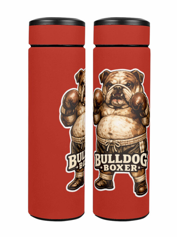 Термос «Bulldog Boxer боксера в перчатках» (красный)