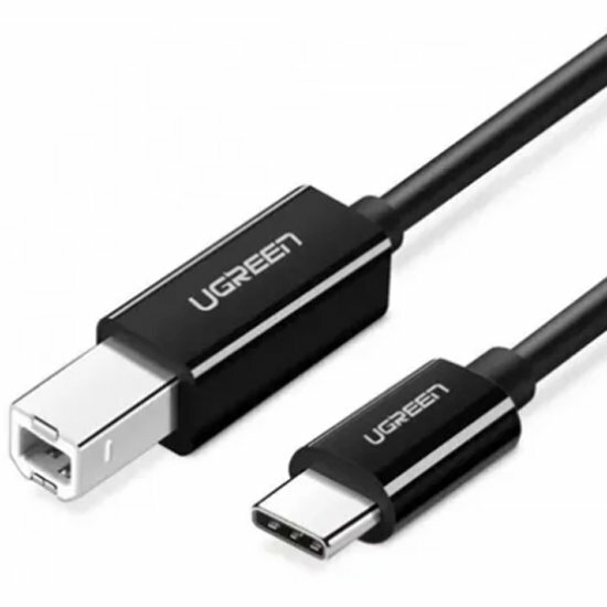 Кабель Ugreen US241 USB-C - USB-B, 1м, для подключения ноутбука, ПК к сканеру, принтеру, серверу, черный(40417)