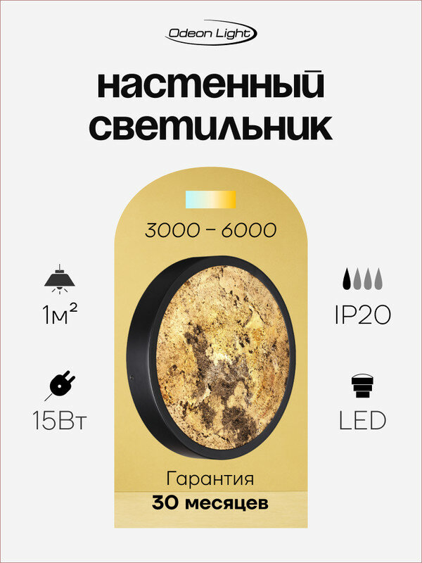 Настенный светильник ODEON LIGHT BERGI 5064/15WL LED 15W черный