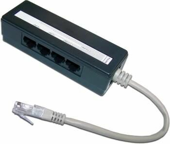Сплиттер Lanmaster преобразует в 4 однопарных порта RJ-45, черный (TWT-4U1)