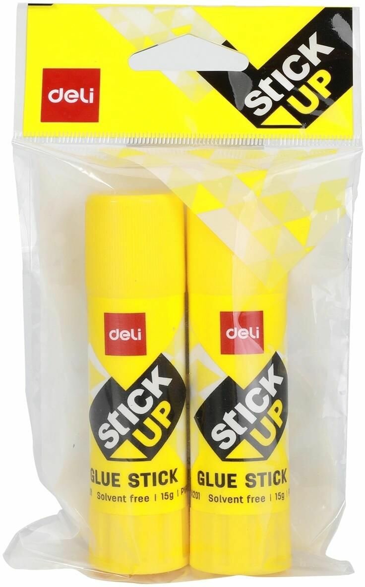 Клей-карандаш Deli 15 гр, для творчества, основа клея - PVP, 2 шт (EA201-MT)