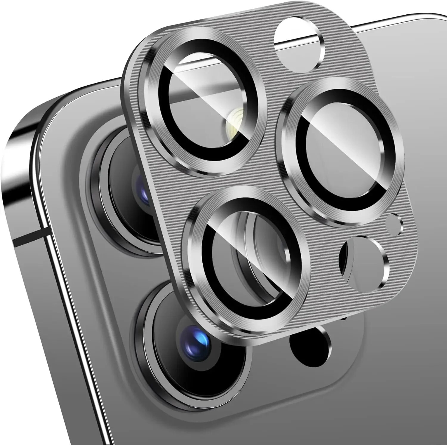 Защита камеры iPhone 15, серый комплект
