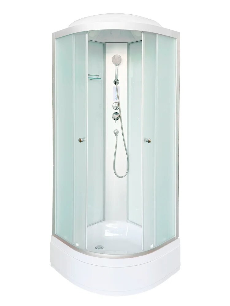 Душевая кабина DTO LM790 с электрикой (90х90х215), средний поддон (27 см), профиль хром, стекло матовое (4 мм), 4 места