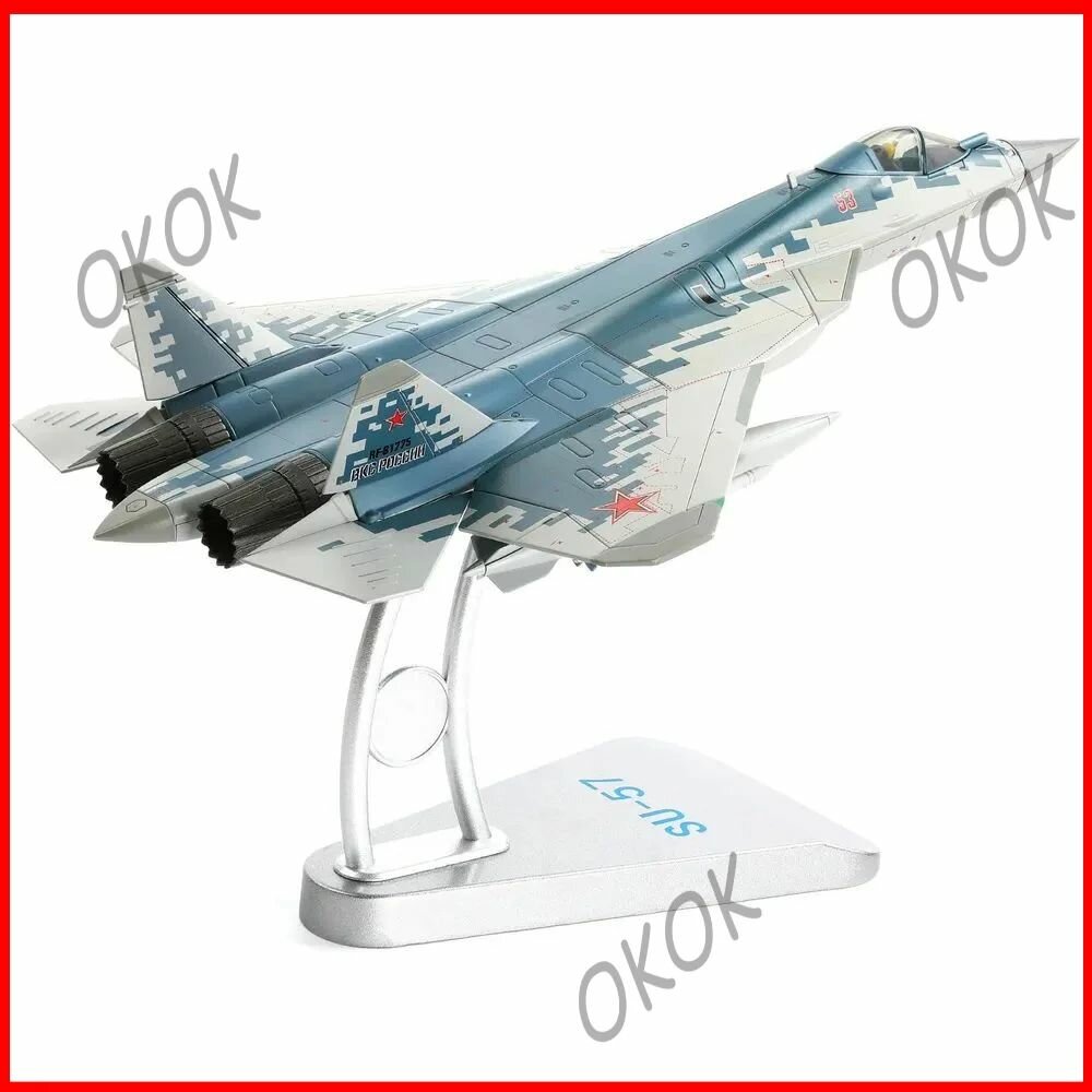 Sukhoi SU-57 1 / 72 Российский истребительный сплав пятого поколения Военный самолет для взрослых энтузиастов Коллекции или подарок