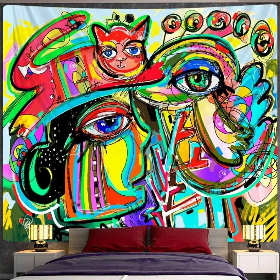 Гобелен абстрактный рисунок 100% полиэстер 200x150cm, JY-126B-4
