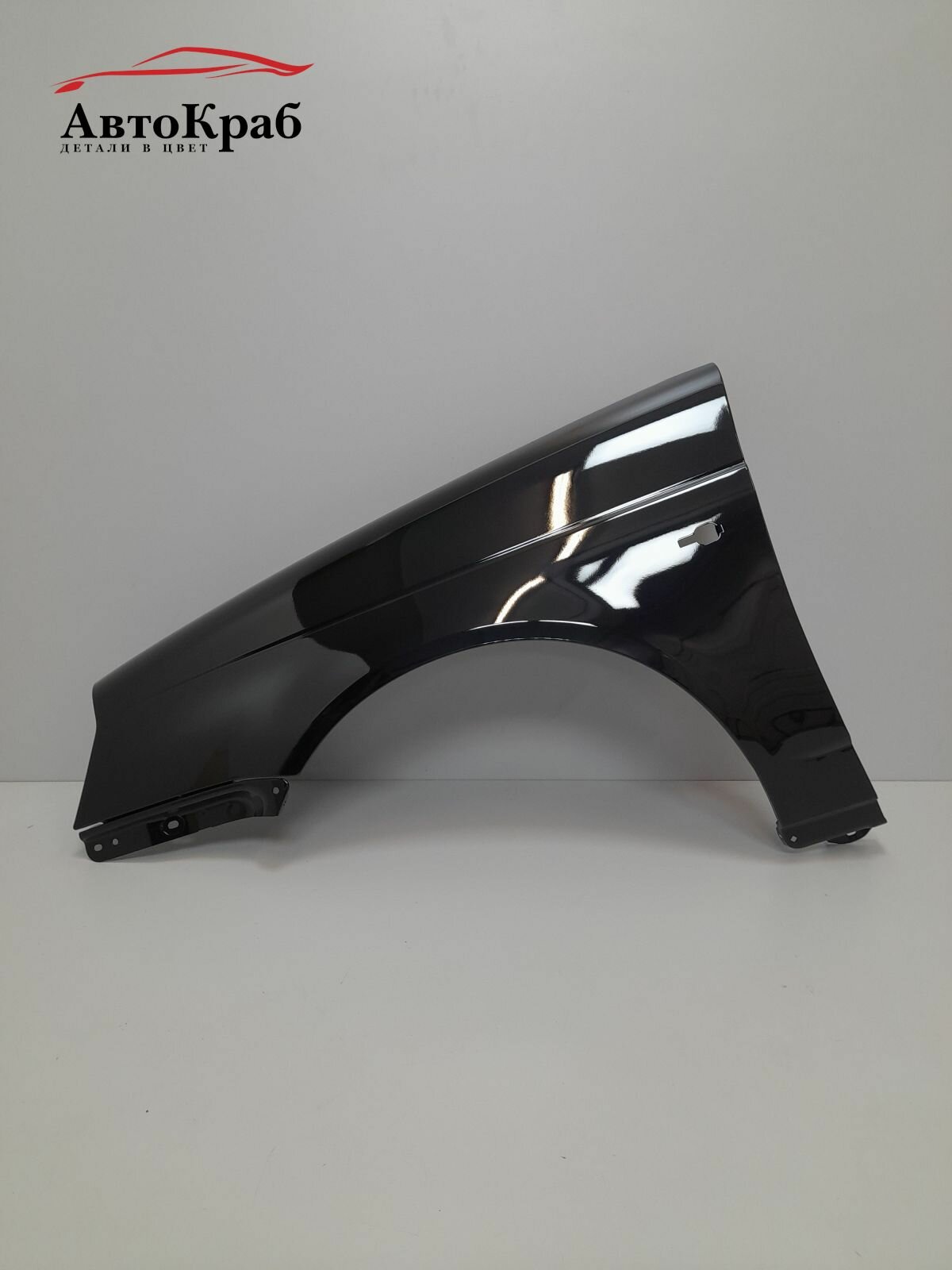 Крыло переднее левое металлическое в цвет для Лада Приора 2007 - 2018 г. 665 - космос, черно синий
