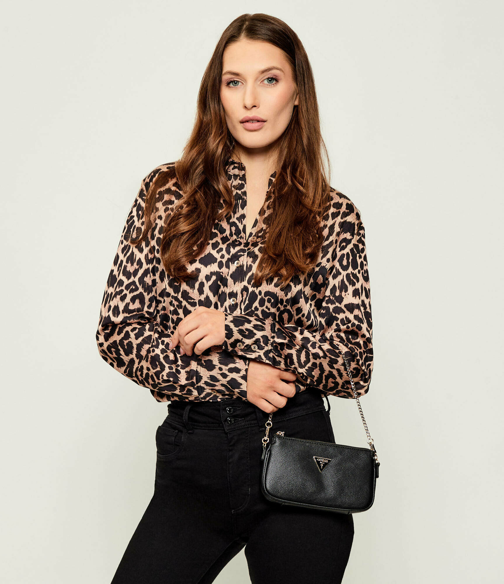 Сумка кросс-боди GUESS, фактура зернистая, черный — фото 1