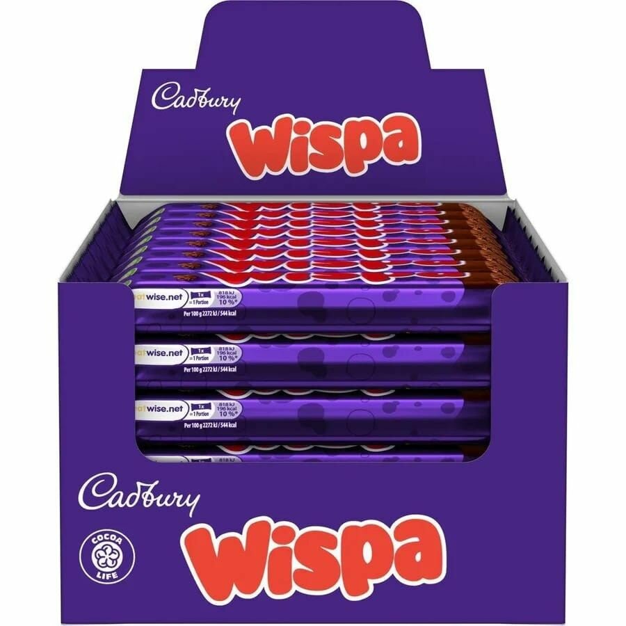 Шоколадный батончик Виспа Кэдберри / Wispa Cadbury 48 шт х 36 гр (Великобритания)