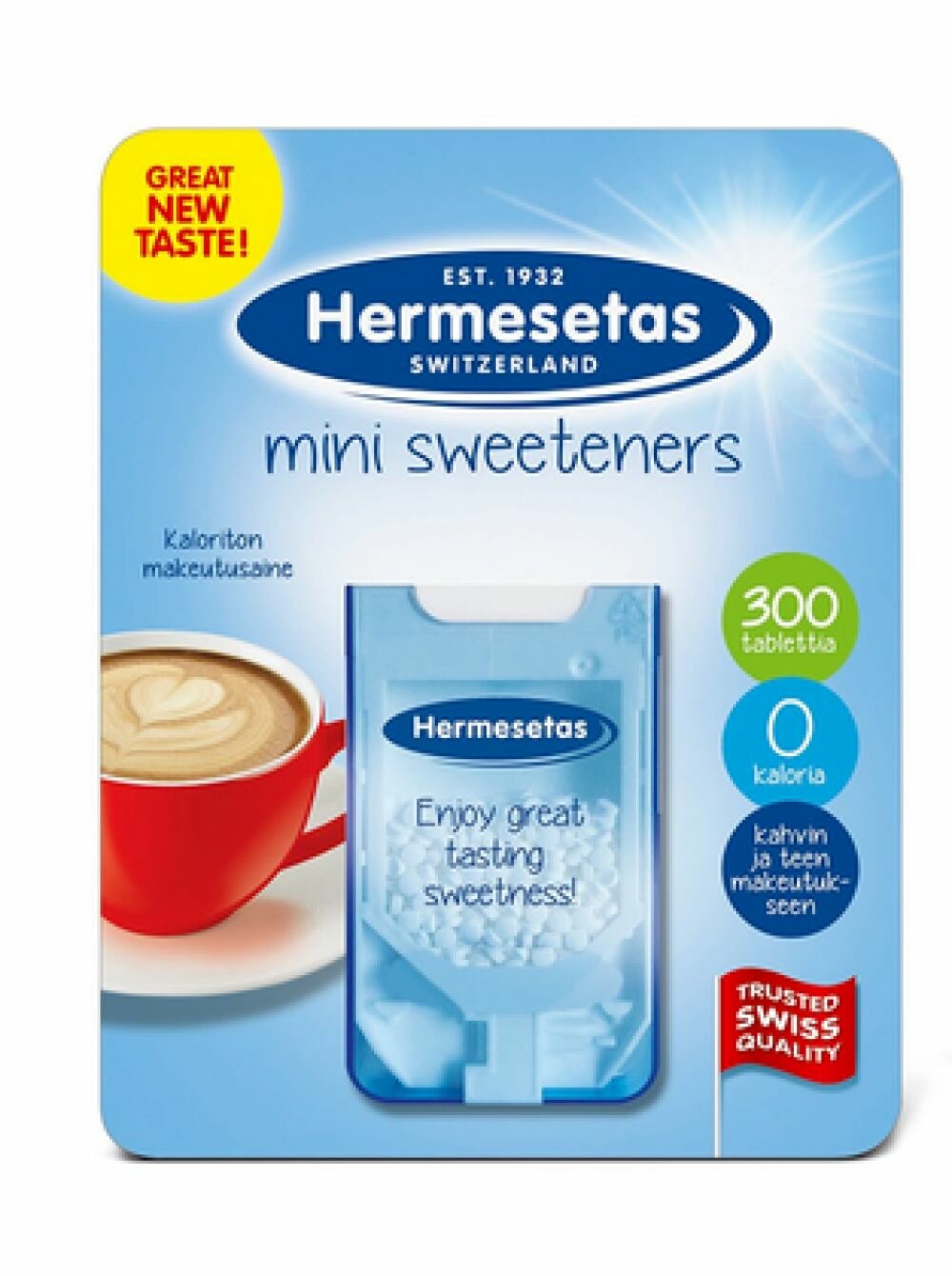 Заменитель сахара Hermesetas Mini Sweeteners - 300 таб. (Из Финляндии)
