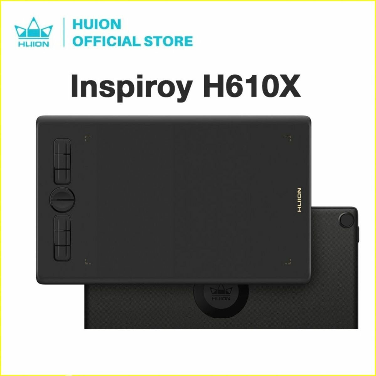 Графический планшет HUION Inspiroy H610X, формат A4, черный матовый, оливковый
