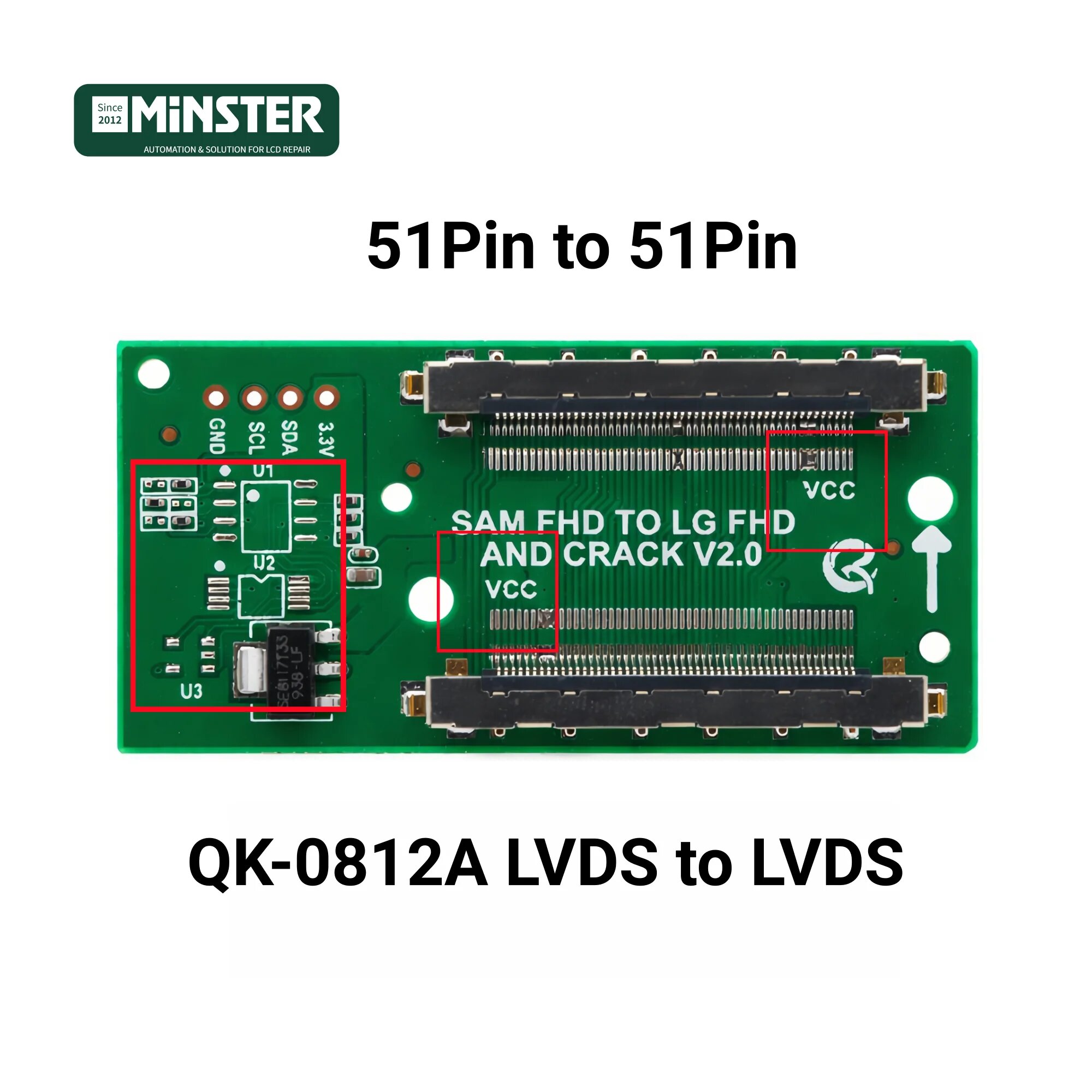 Плата-адаптер LVDS для ремонта ЖК-экранов телевизоров Sony, Samsung FHD и 1PCS, QK0812A LVDS to LVDS