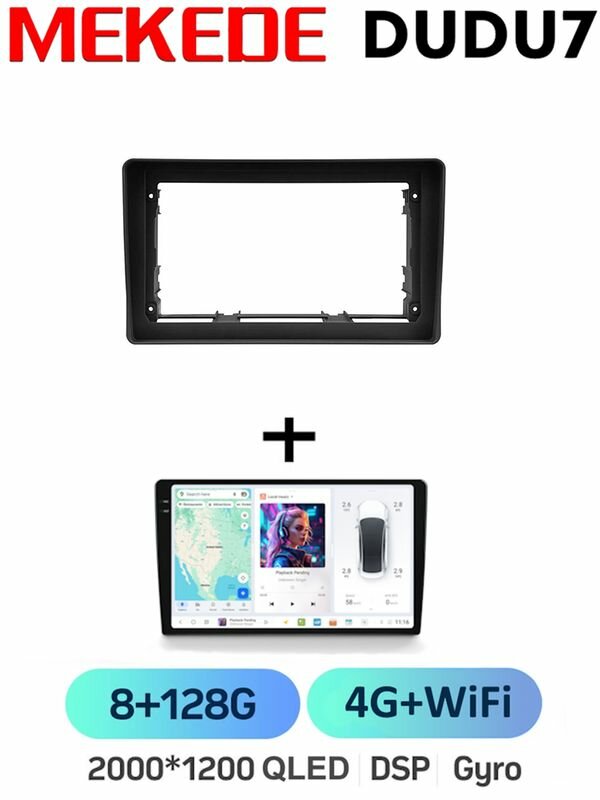 Магнитола 9" Mekede DUDU7 8/128 Gb для Fiat Panda 169 2003-2012 carpay Android