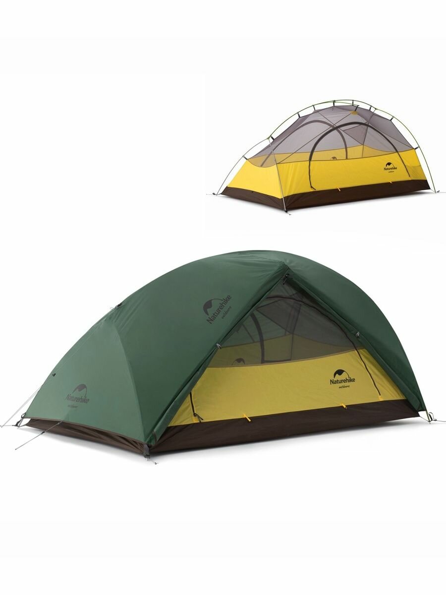 Naturehike Сверхлегкая походная палатка 210T модернизированной версии 2 человек NH15T012-T