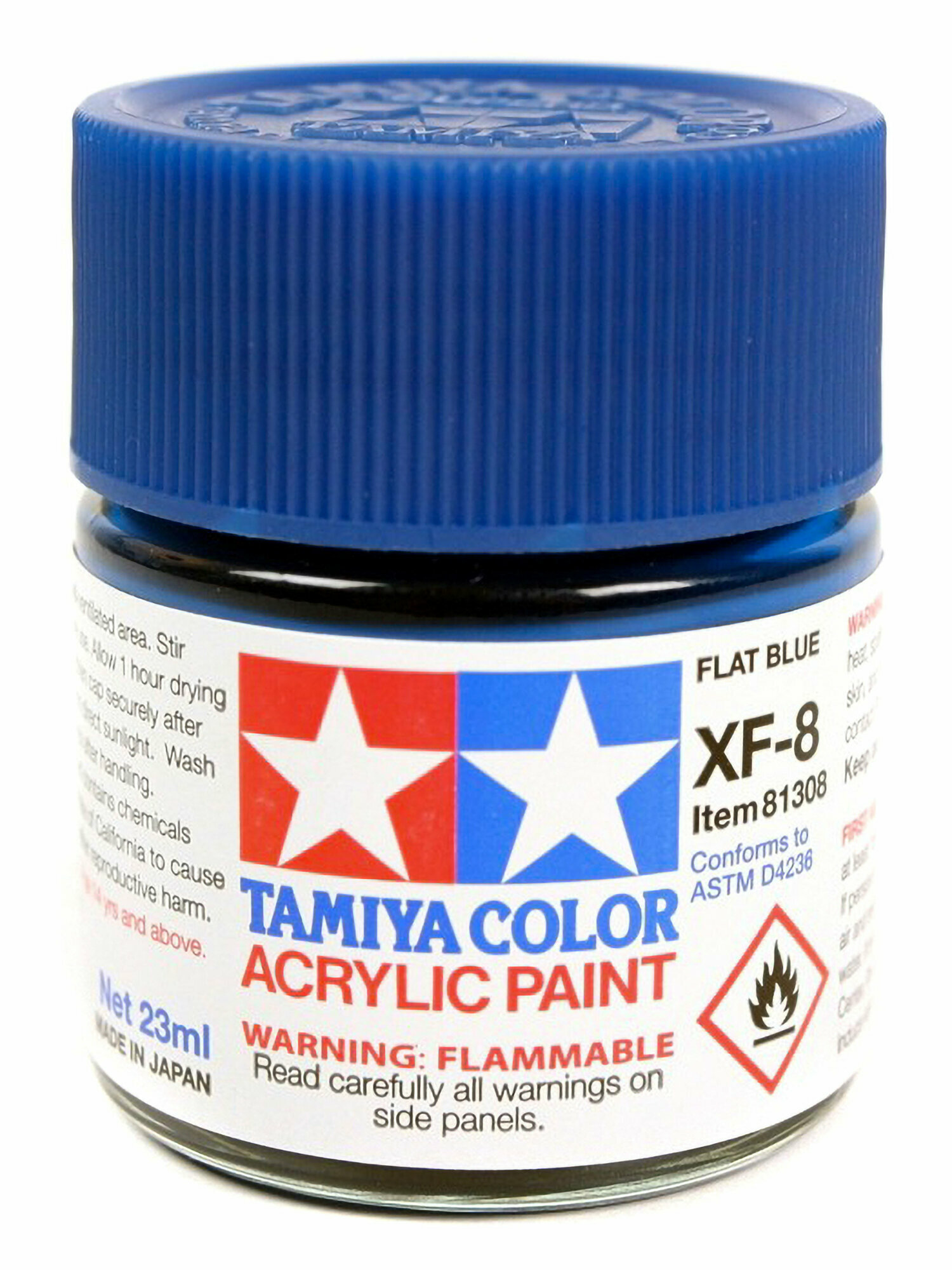 Краска акриловая Tamiya Color XF-8 Blue 81308 голубая матовая, 23 мл