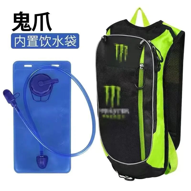 Рюкзак Monster Energy для райдера на мотоцикле, для бега, черный и рождественский зеленый, ткань, вышивка — фото 1