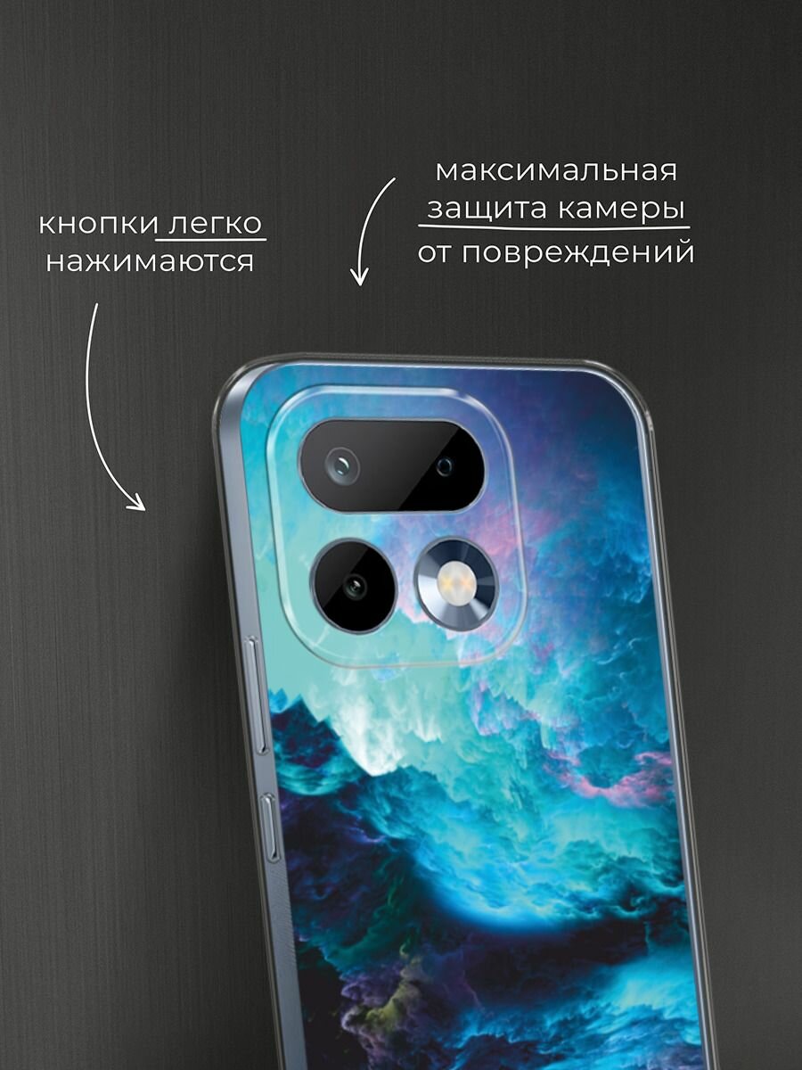 Чехол на Realme 16 Pro / Реалме 16 Про с принтом Бирюзовое небо — фото 1