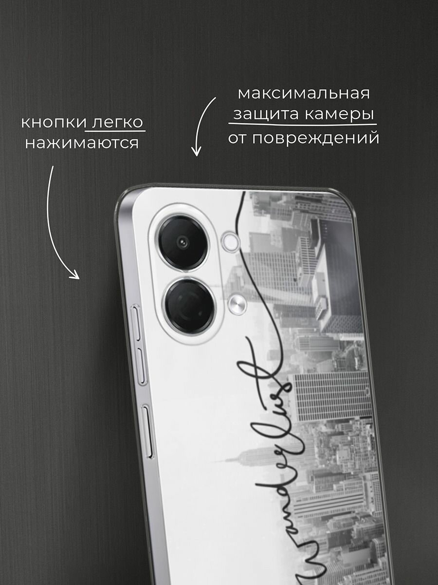 Чехол на Tecno Spark Go 3 / Текно Спарк Го 3 с принтом Черно город — фото 1