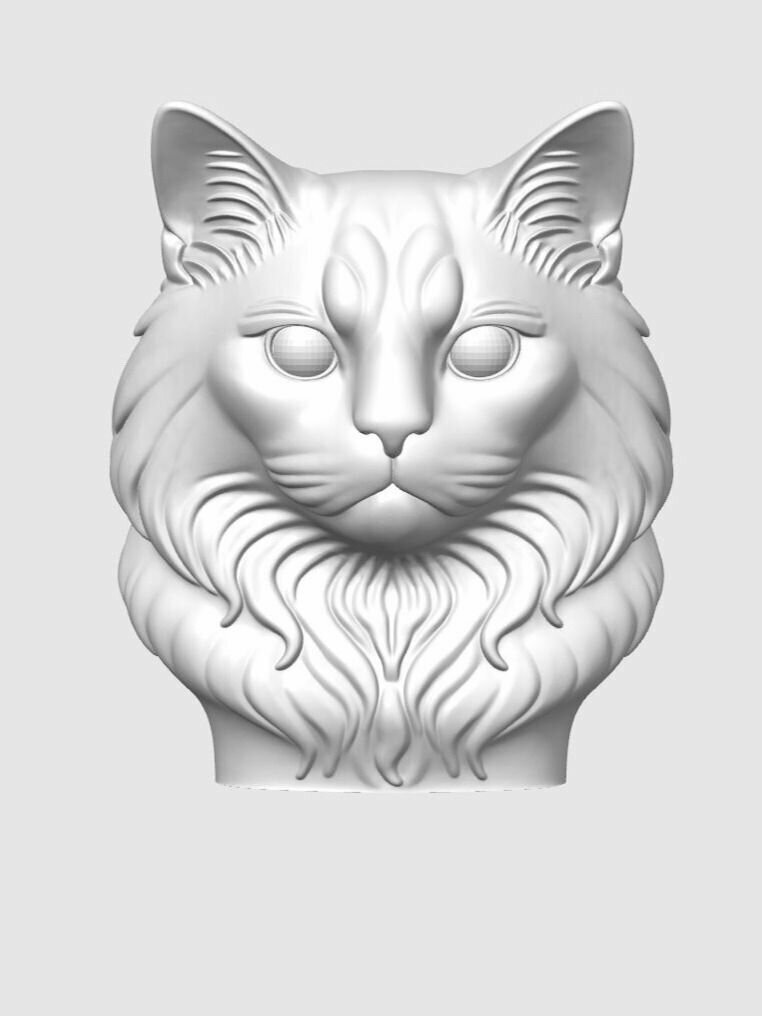 Эксклюзив! Статуэтка кошки - Рэгдолл (10 см, белый матовый) - Милый друг, подарок, талисман