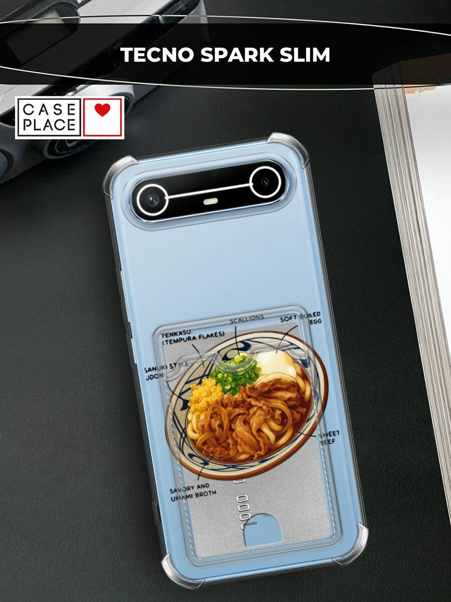 Чехол на Tecno Spark Slim (Текно Спарк Слим) с картой и принтом Состав Удона
