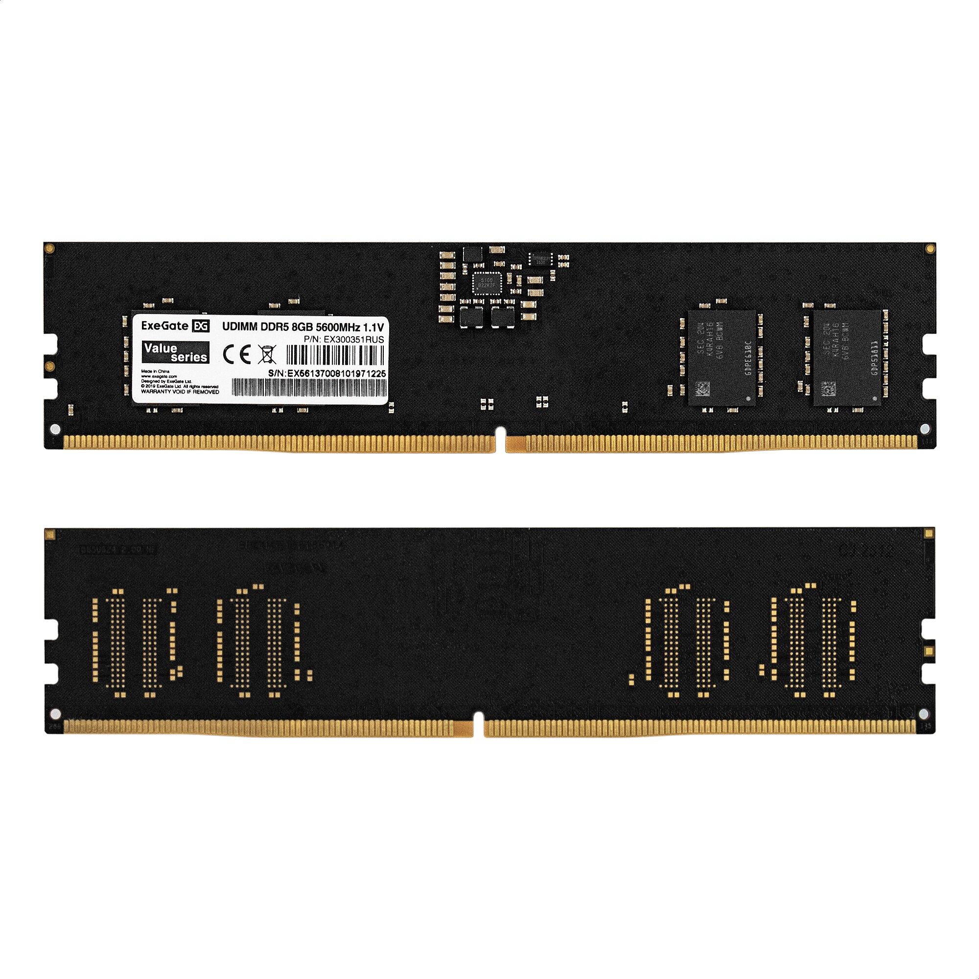 Модуль памяти ExeGate Value DIMM DDR5 8GB 5600MHz EX300351RUS