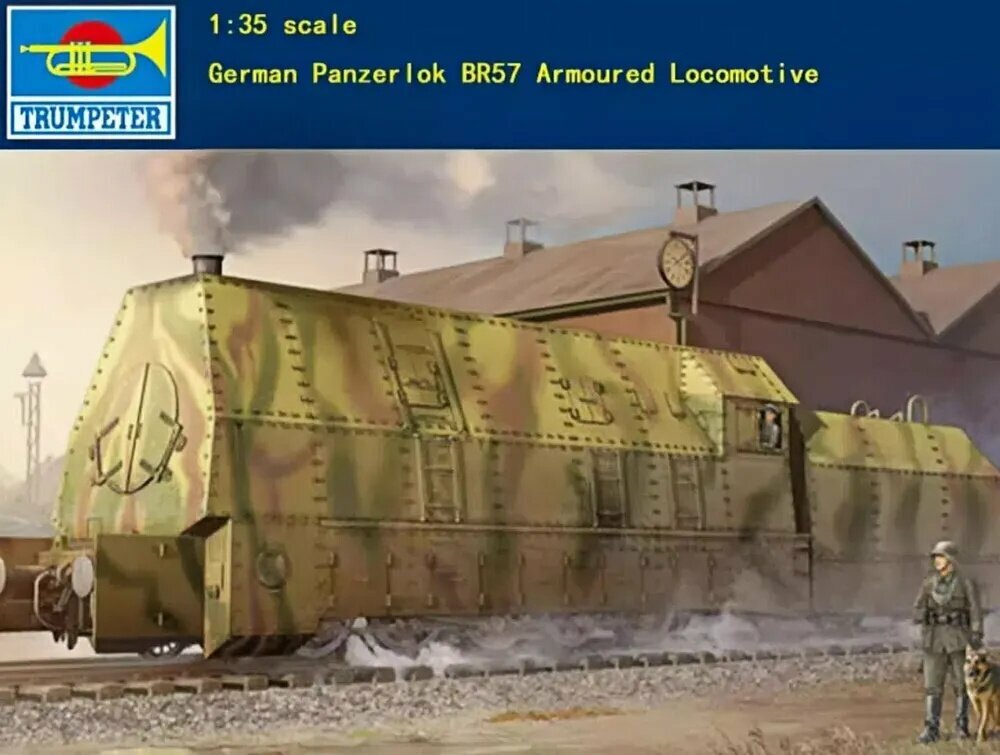 Trumpeter 00219 1/35 Модель BR57 Немецкий бронированный локомотив Locomotive