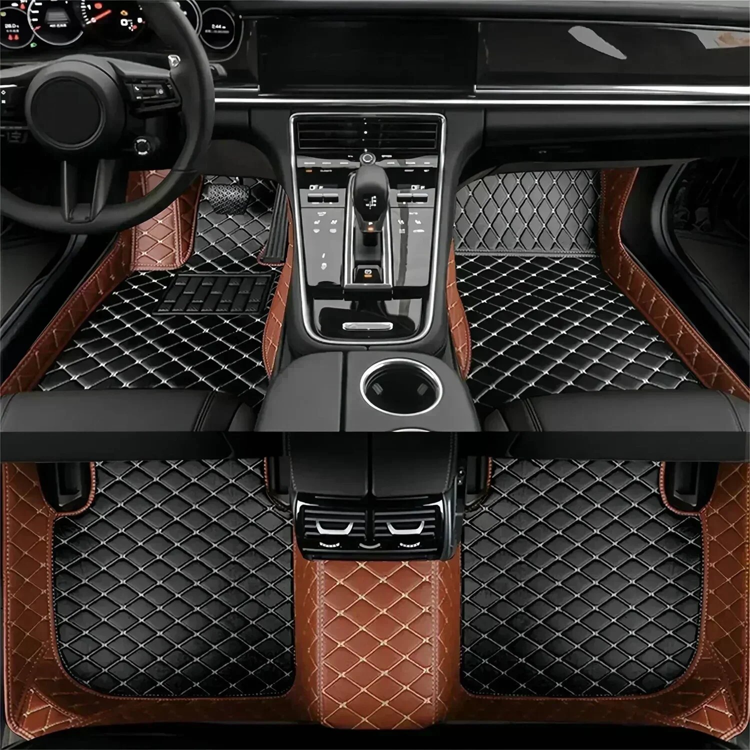 Коврики в салон Kia K8 Black and Brown 2020-2026