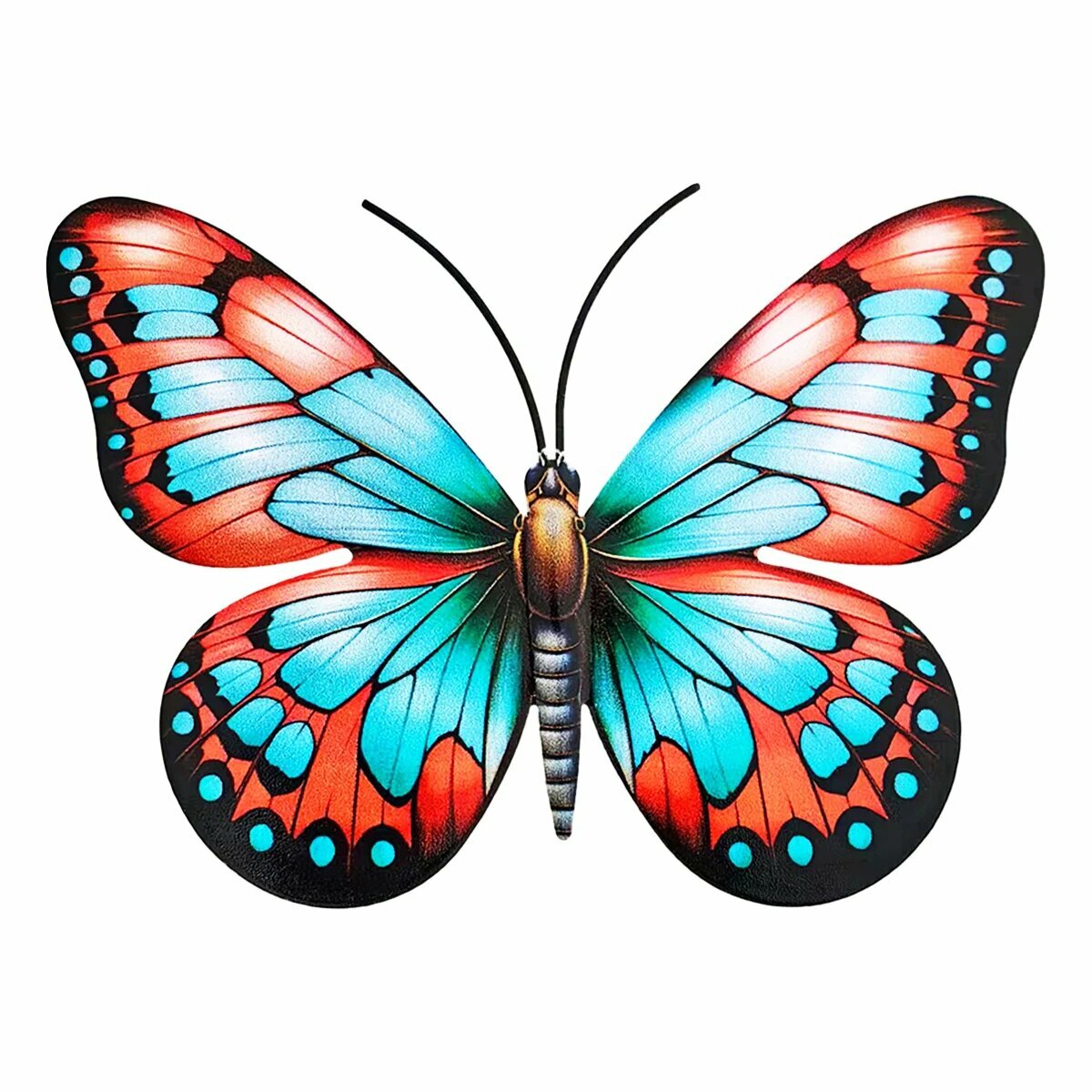 Металлическая бабочка для сада Yellow Blue