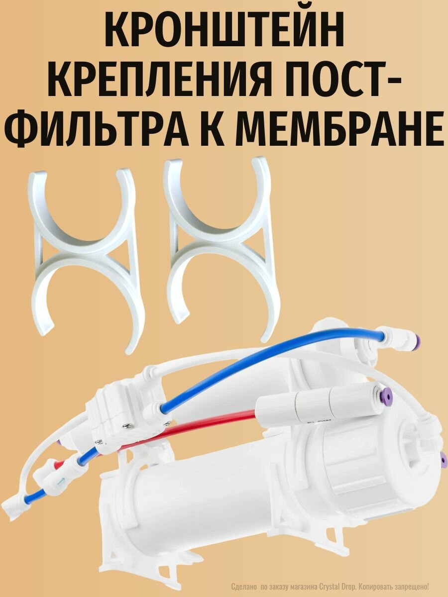 Комплект из 2-х креплений для пост-фильтра к мембране Гейзер