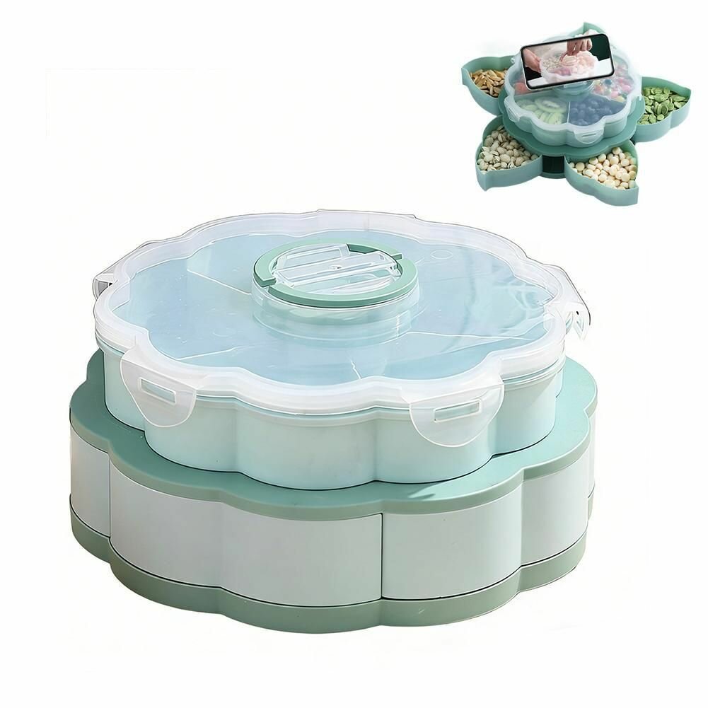 Пластиковая коробка для конфет с многоячеистым отделением и держателем для телефона, двухслойная, для хранения