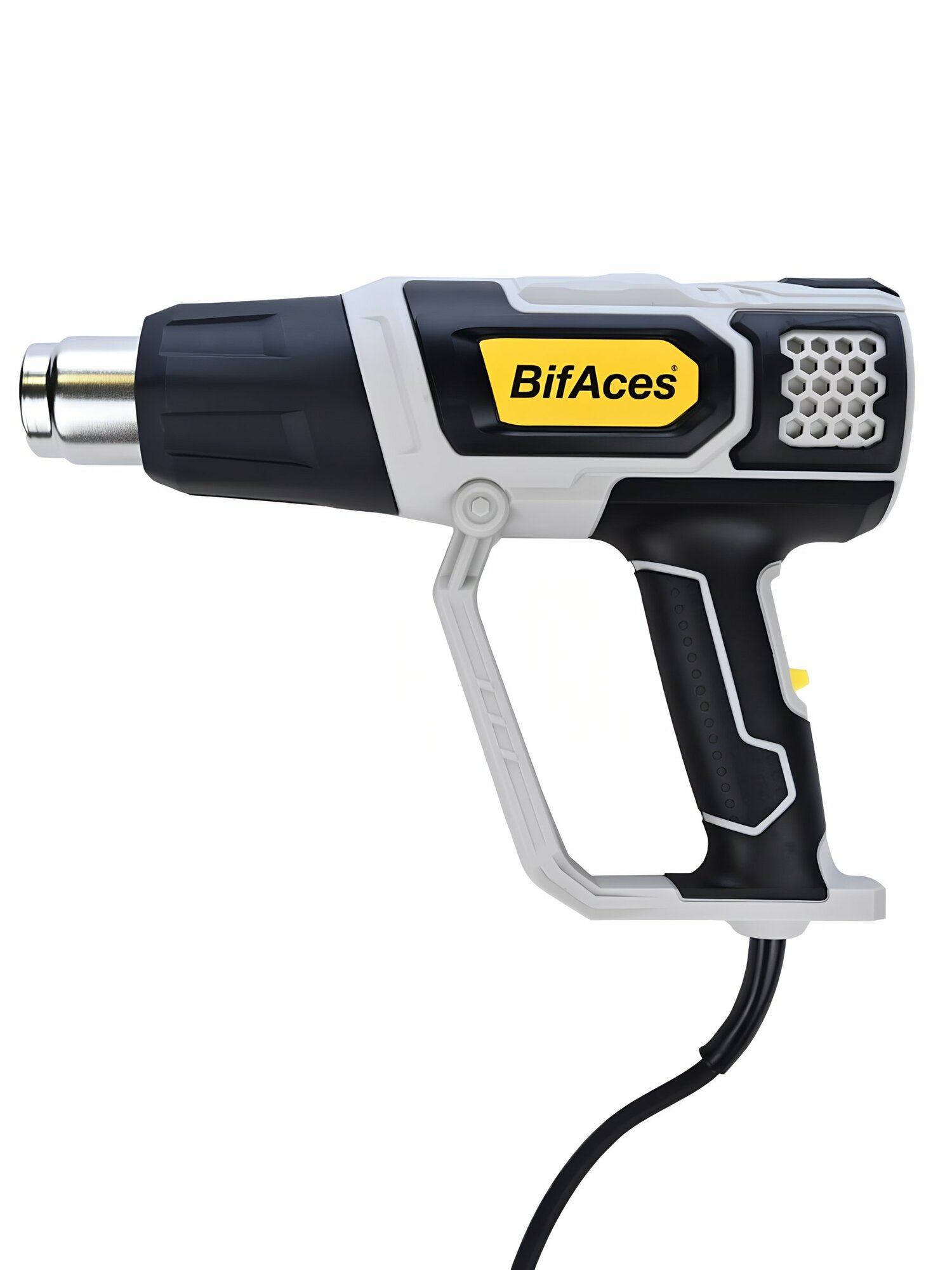 Строительный фен BifAces AHG-2000-D 2000Вт, регулировка температуры 60-600 градусов, поток 500 л/мин, 2 режима, термофен